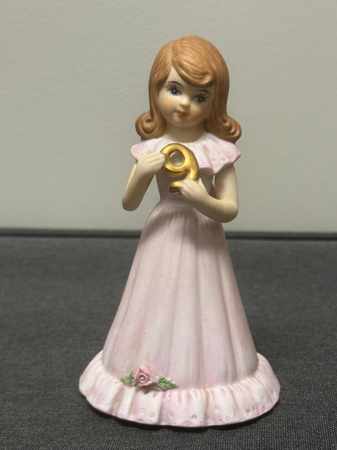 Vintage Enesco 1982 Growing up Birthday 9 Girl Brunette Korea Figurine ...