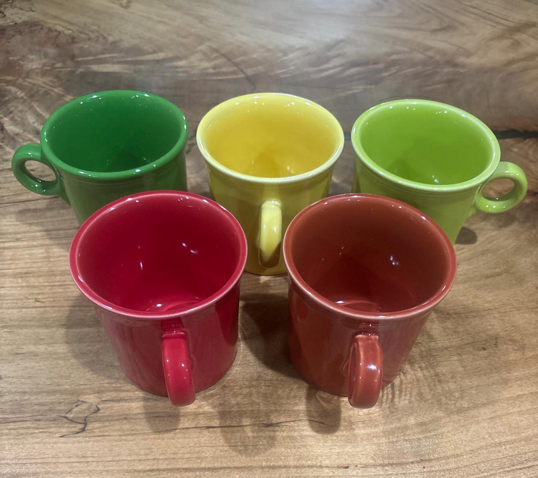 Fiesta Ware Fiestaware Each Different Colors Multicolored Mug Cup Ring ...