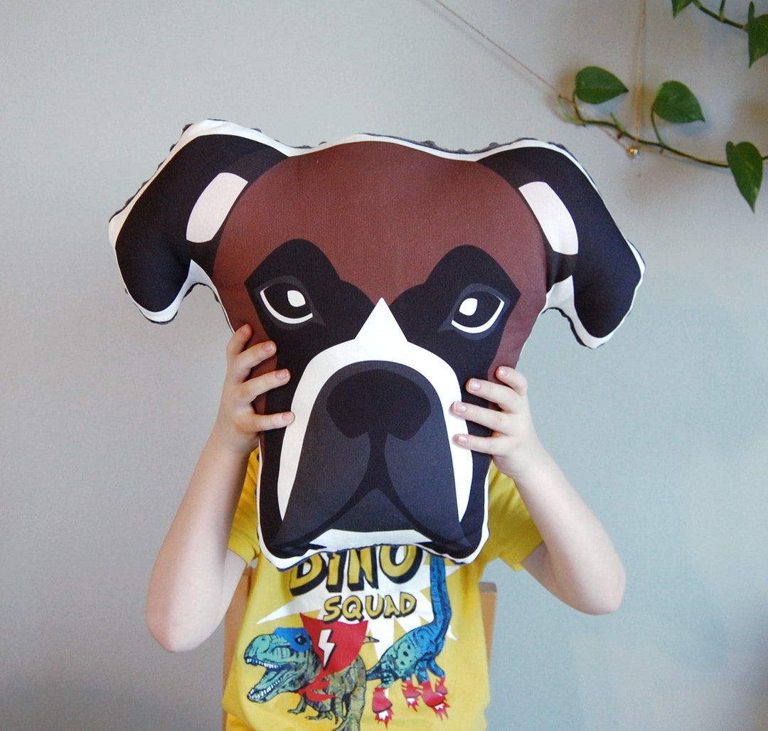 Boxer Dog Printed Pillow/ Boxer Svg/ Animal Shaped Plush Toy/ Stuffed ...