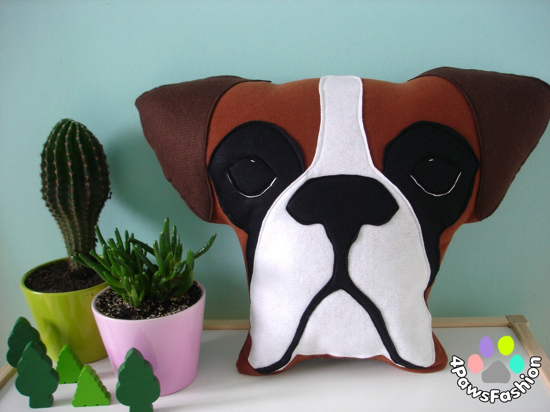 BOB Boxer Dog Pillow Dog Pattern Stuffed Felt Animal Pet Loss Gift ...