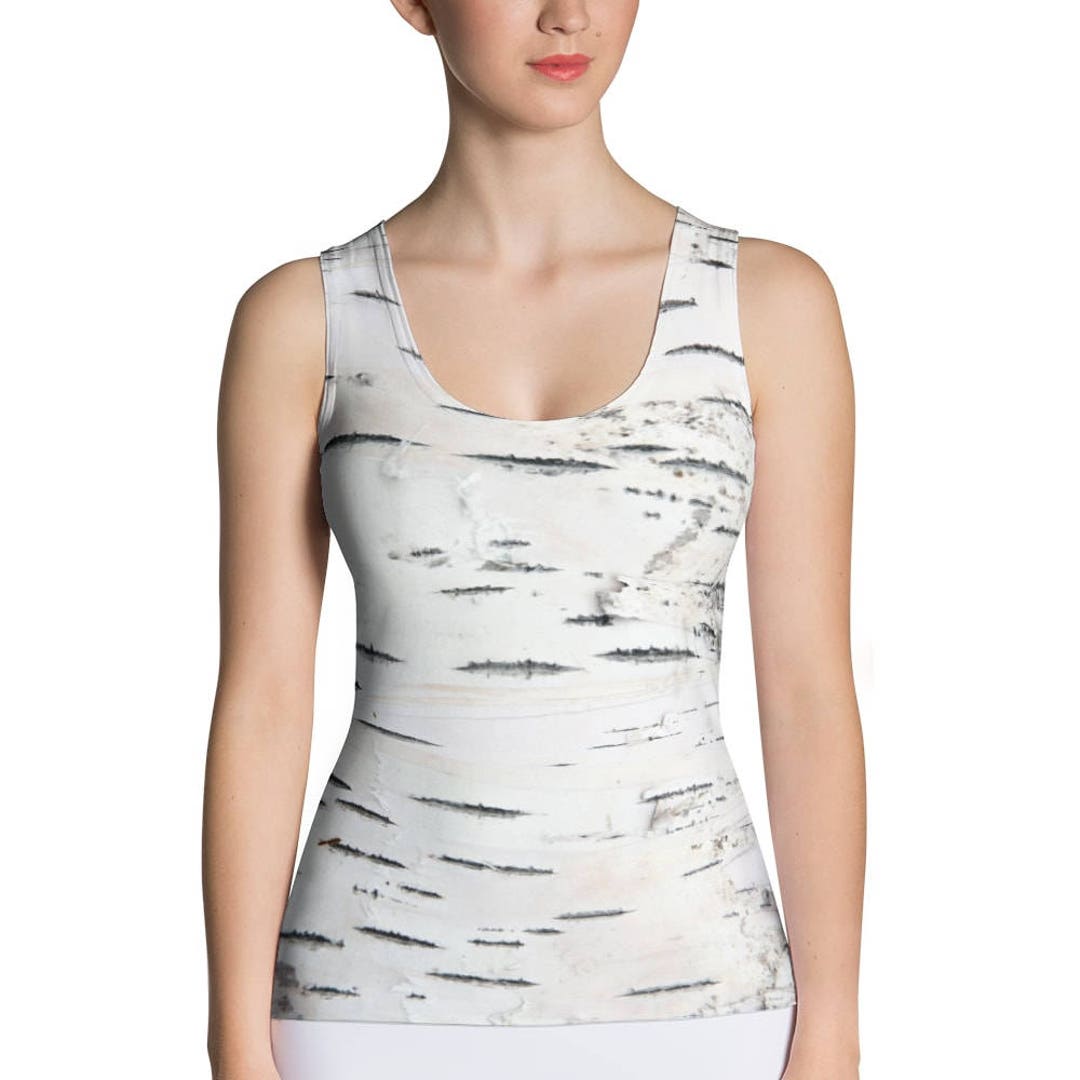 Birch Tree Bark Print Tank Top: Nature Costume Apparel - Etsy