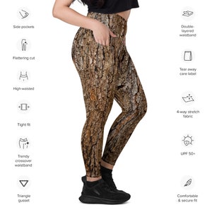 Oak Tree Bark Leggings for Women - Eco-friendly Crossover Tights With ...