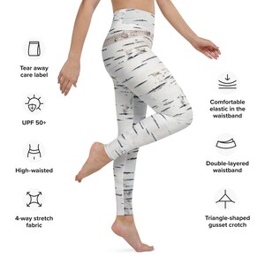 Birch Bark Running Tights, High-waisted Yoga Pants, Woodland Costume - Etsy