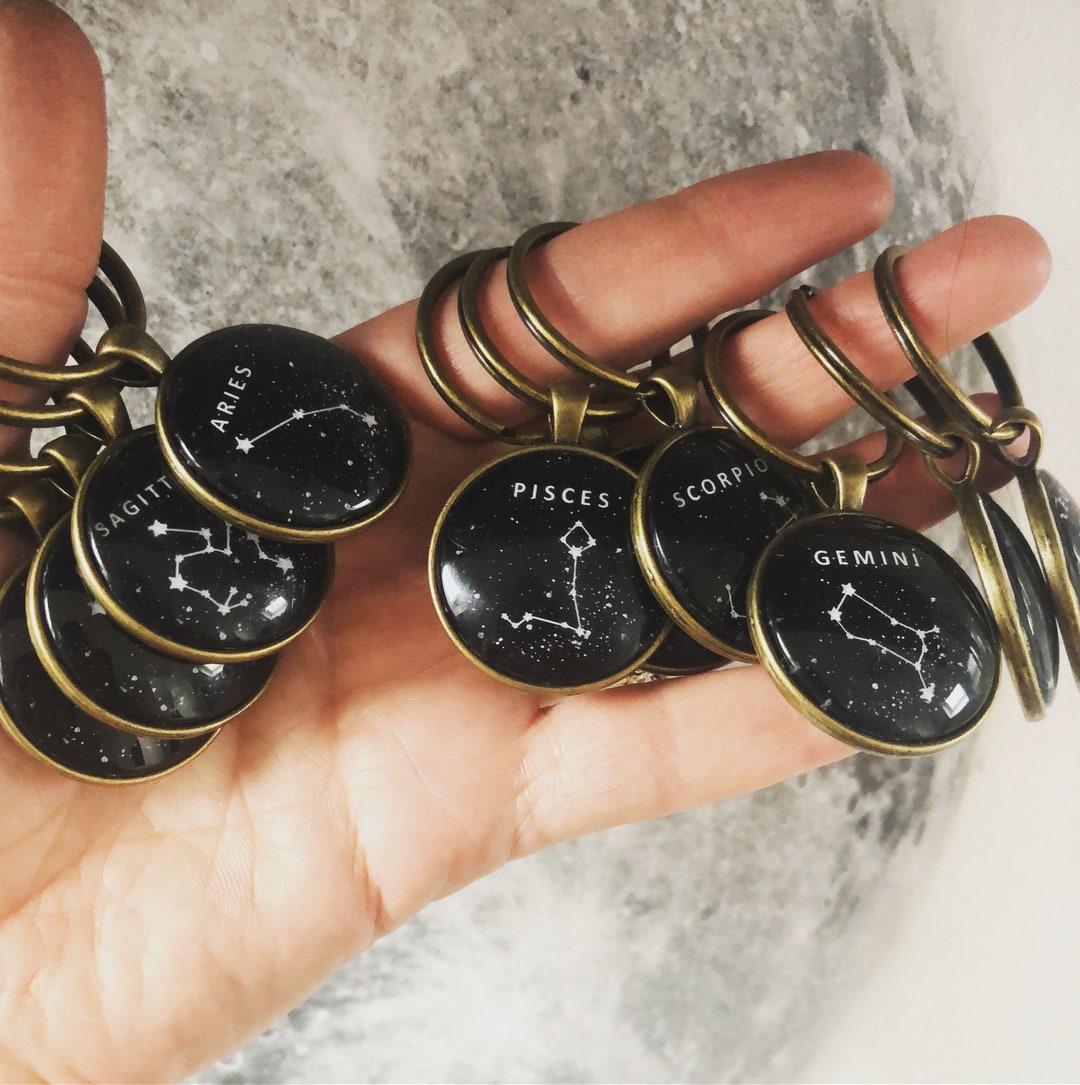 Constellations Star Map, Personalised Star Sign Keyring, Zodiac Star ...