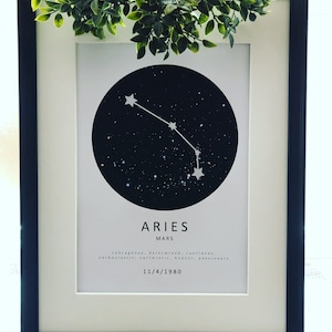 Constellations Map Birth Chart Art Birthday Gift Custom | Etsy Canada