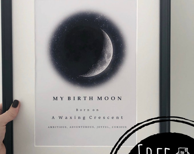MY BIRTH MOON, Custom Moon Phase, Moon Wall Art, Moon Phase Print ...