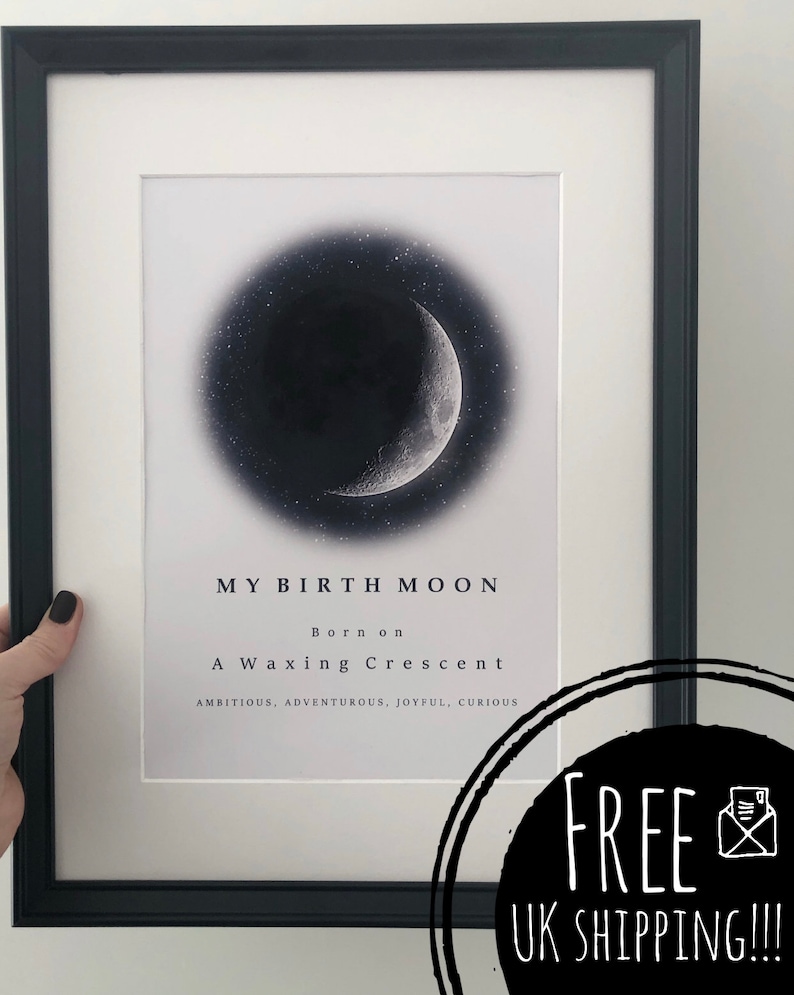 MY BIRTH MOON Custom Moon Phase Moon Wall Art Moon Phase - Etsy