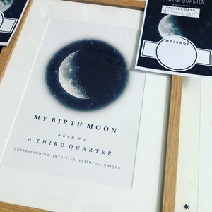 MY BIRTH MOON, Custom Moon Phase, Moon Wall Art, Moon Phase Print ...
