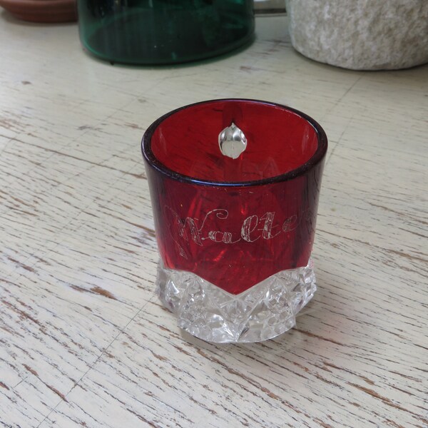 Antique Ruby Red Flash Glass - Etsy