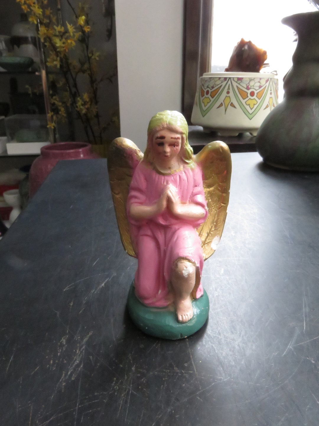 Vintage Angel Chalkware Figure Nativity Manger - Etsy