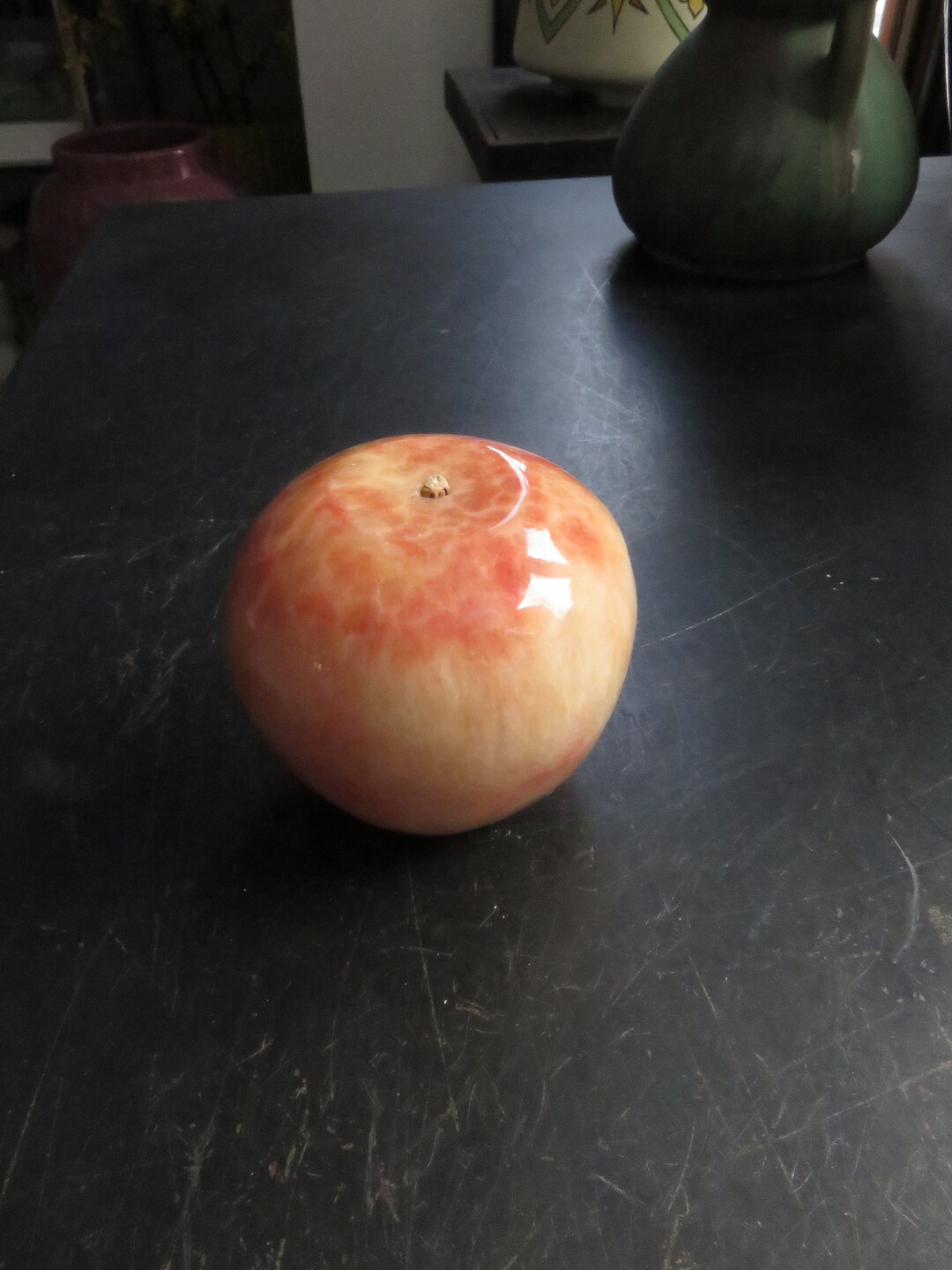 Vintage Stone Marble or Alabaster Apple Fruit Figure Paperweight ...