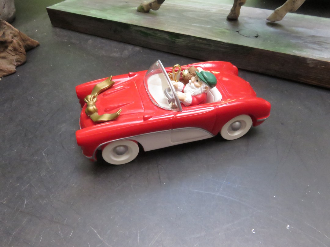 Vintage 1992 Santa's Best Sports Car Santa and Teddy Bear Plastic ...