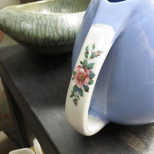 Vintage Hall Rose Parade Blue Water Pitcher - Etsy