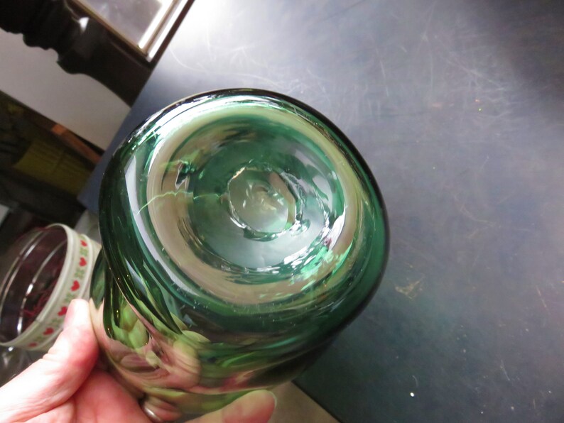 Vintage Blenko Pinched Pinch Green Glass Vase - Etsy