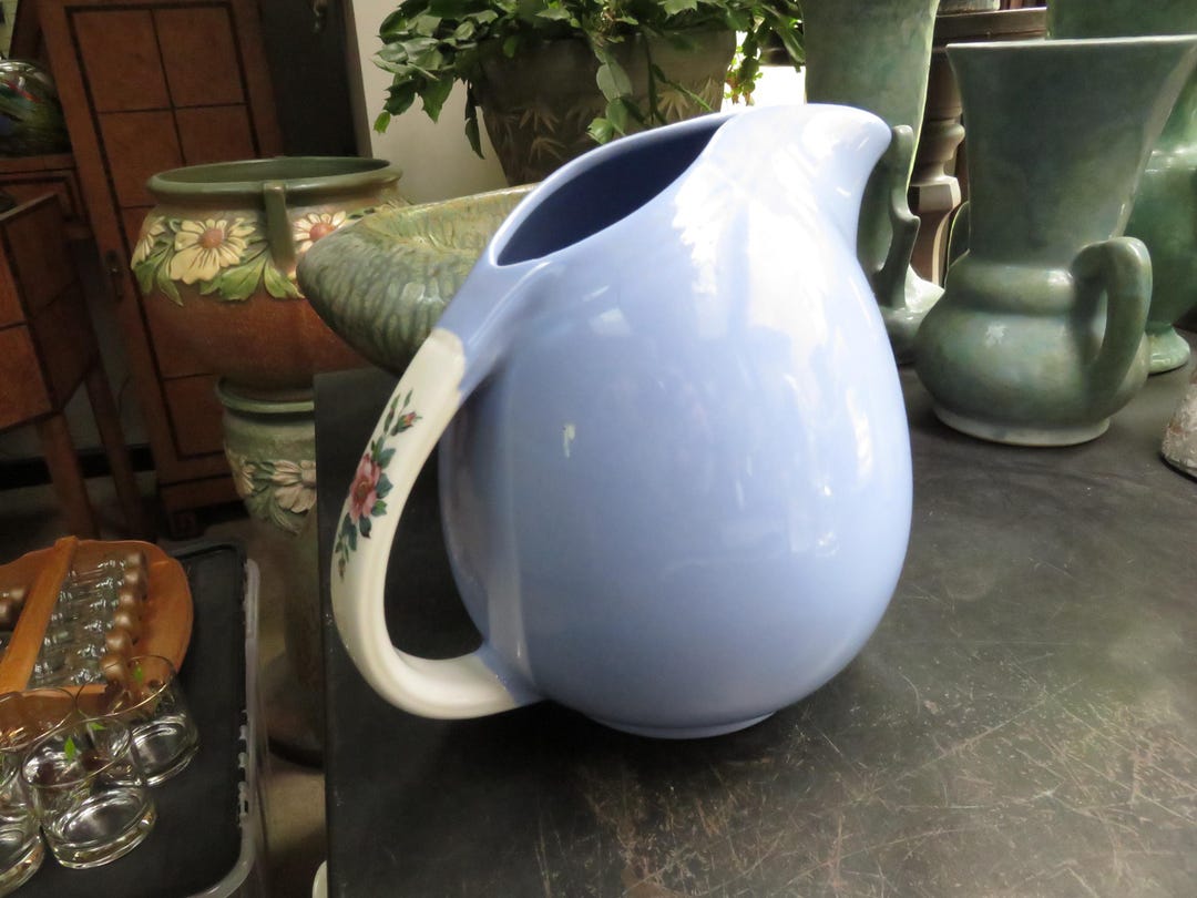 Vintage Hall Rose Parade Blue Water Pitcher - Etsy