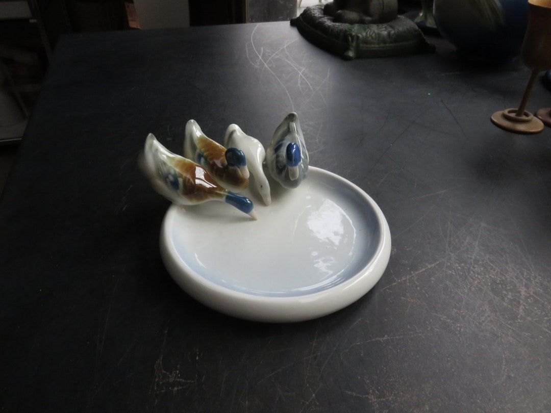 Vintage Germany M O Metzler & Ortloff Ducks Pond Porcelain Figurine ...