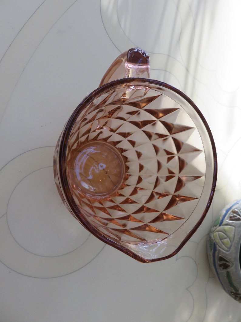 Vintage Depression Glass Diamond Pattern Water or Milk Pitcher | Etsy