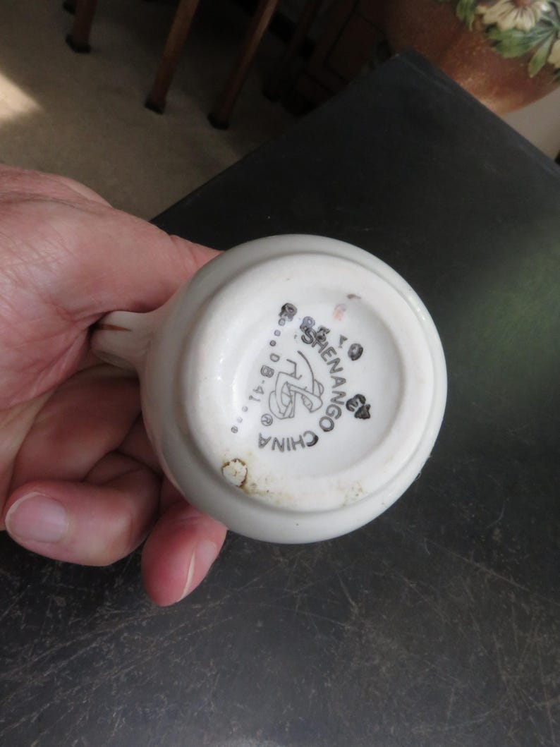 Vintage Shenango China Restaurant Ware Green Ring Floral Pattern White ...