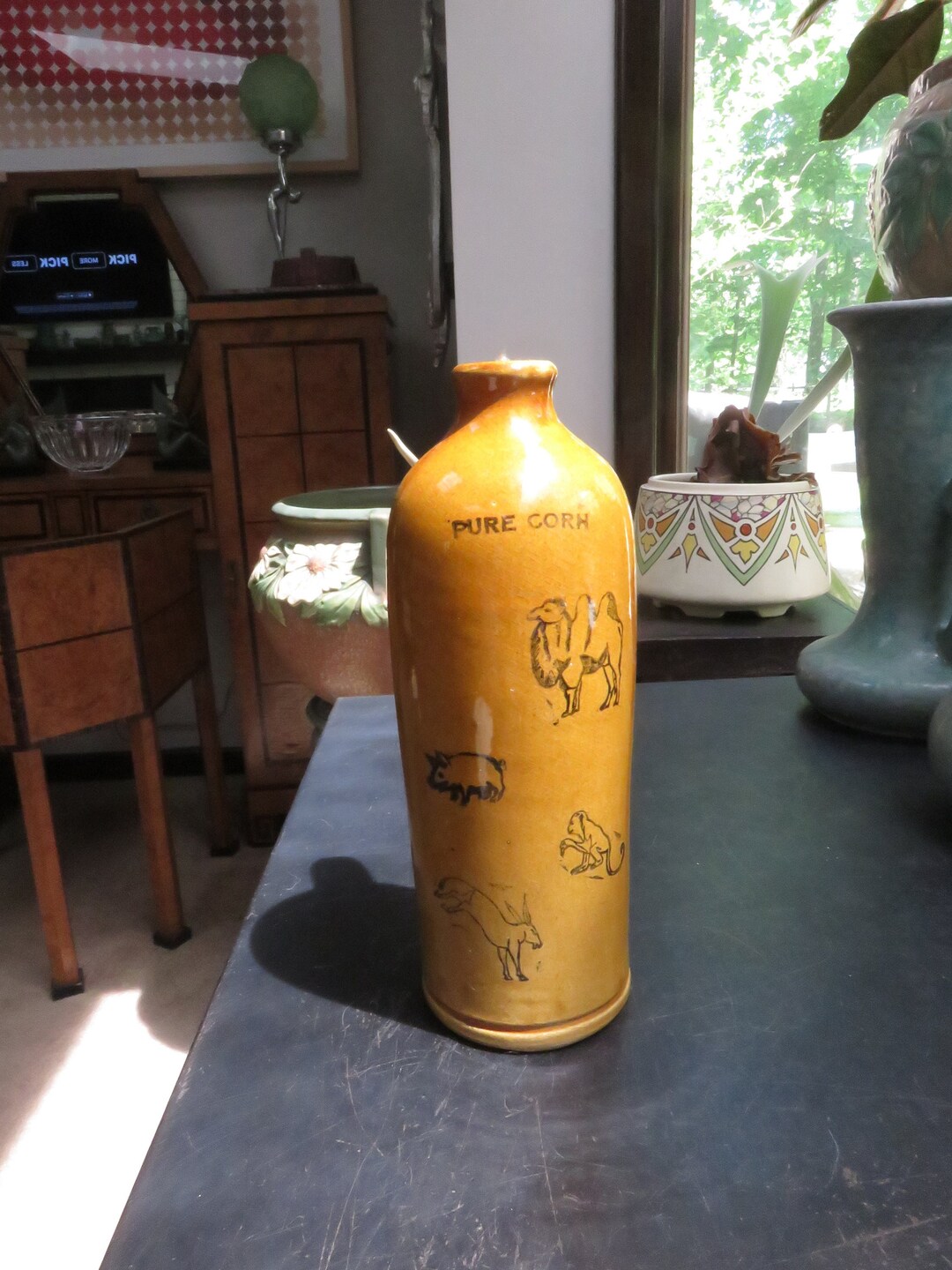 Vintage Camark Pottery Pure Corn Jug Camel Pig Goat Monkey - Etsy