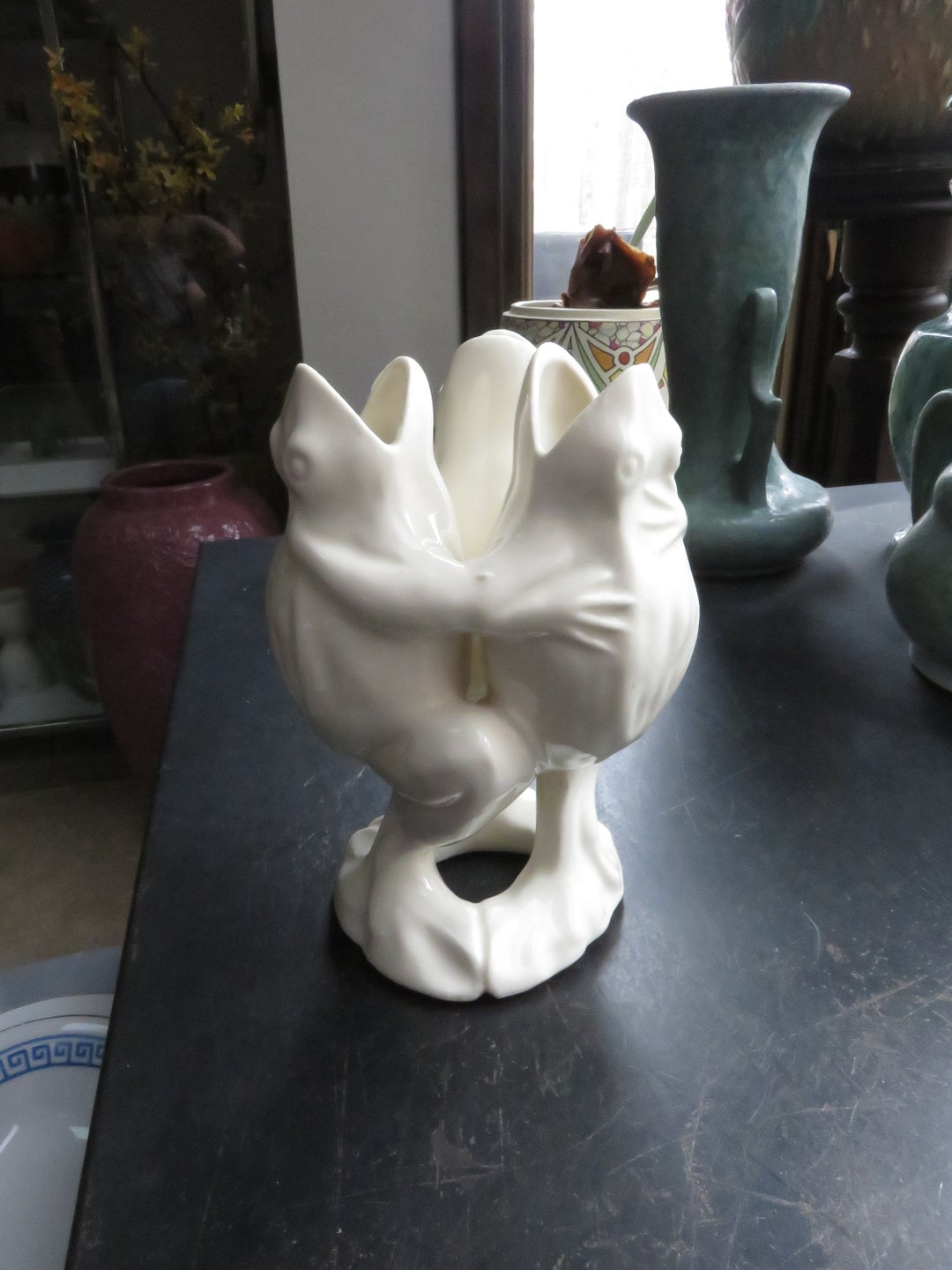 Vintage Japan Dancing White Frog Frogs Vase - Etsy