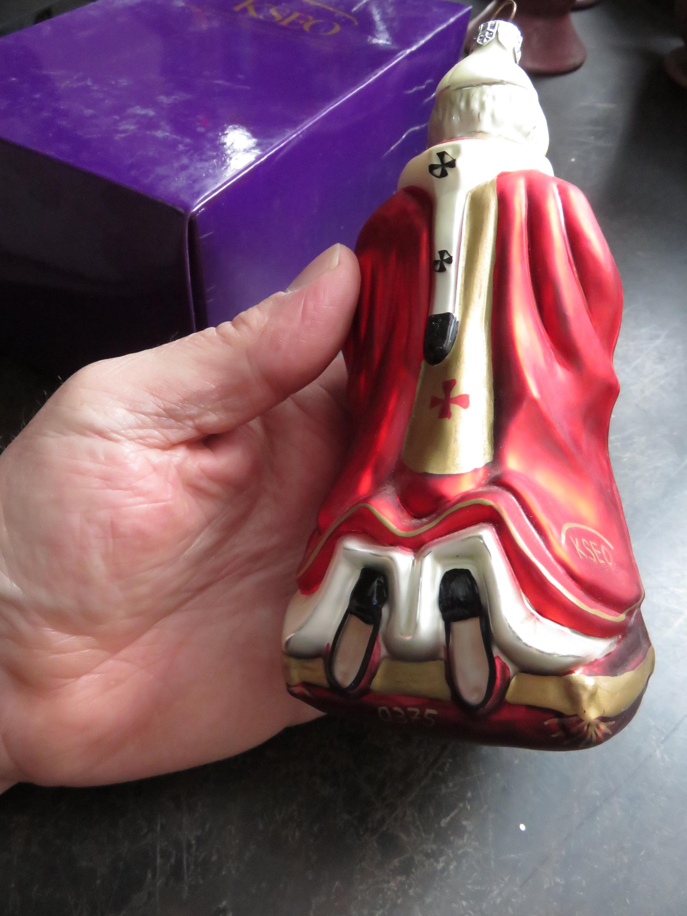 Vintage KSEO Kaminski Poland Glass Pope Christmas Tree Ornament - Etsy
