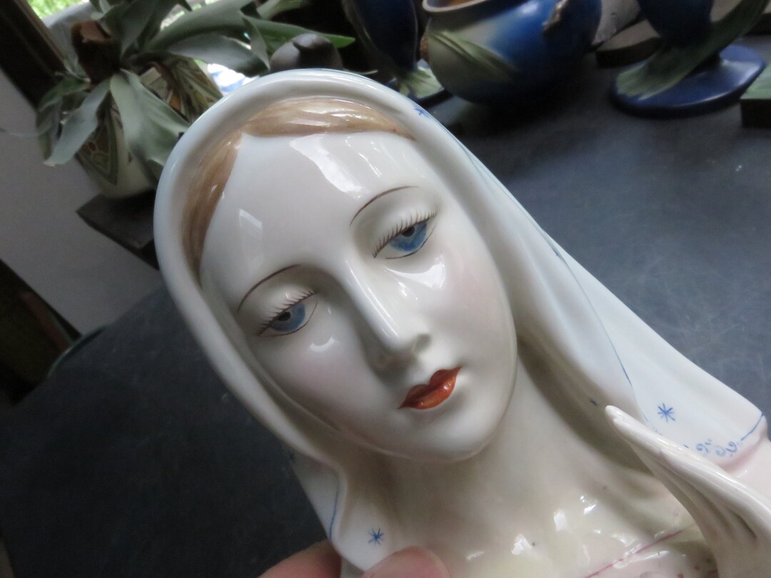 Vintage Italy Virgin Mary Figure - Etsy
