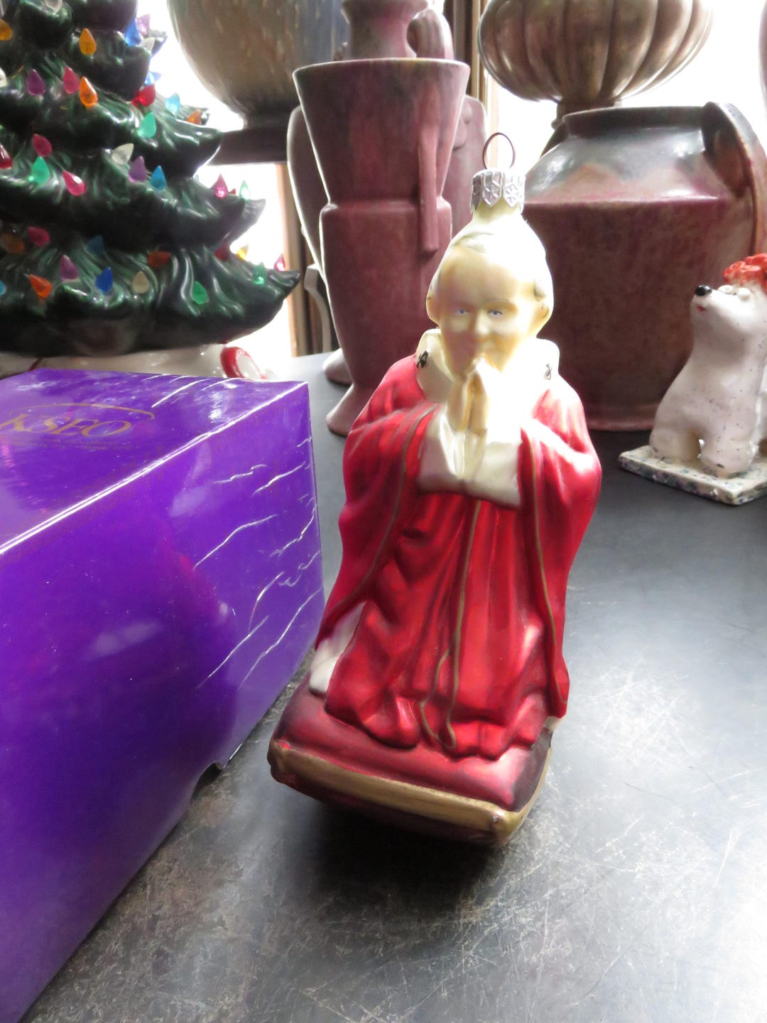 Vintage KSEO Kaminski Poland Glass Pope Christmas Tree Ornament - Etsy