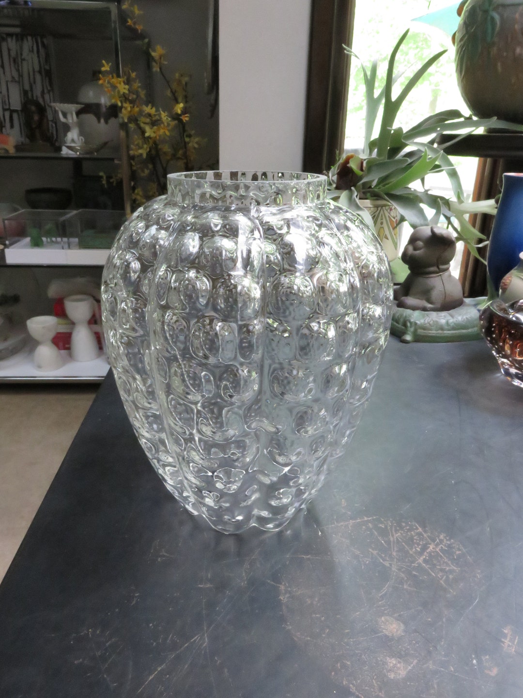 Vintage Art Deco Bubble Polka Dot Glass Chandelier or Ceiling Light ...