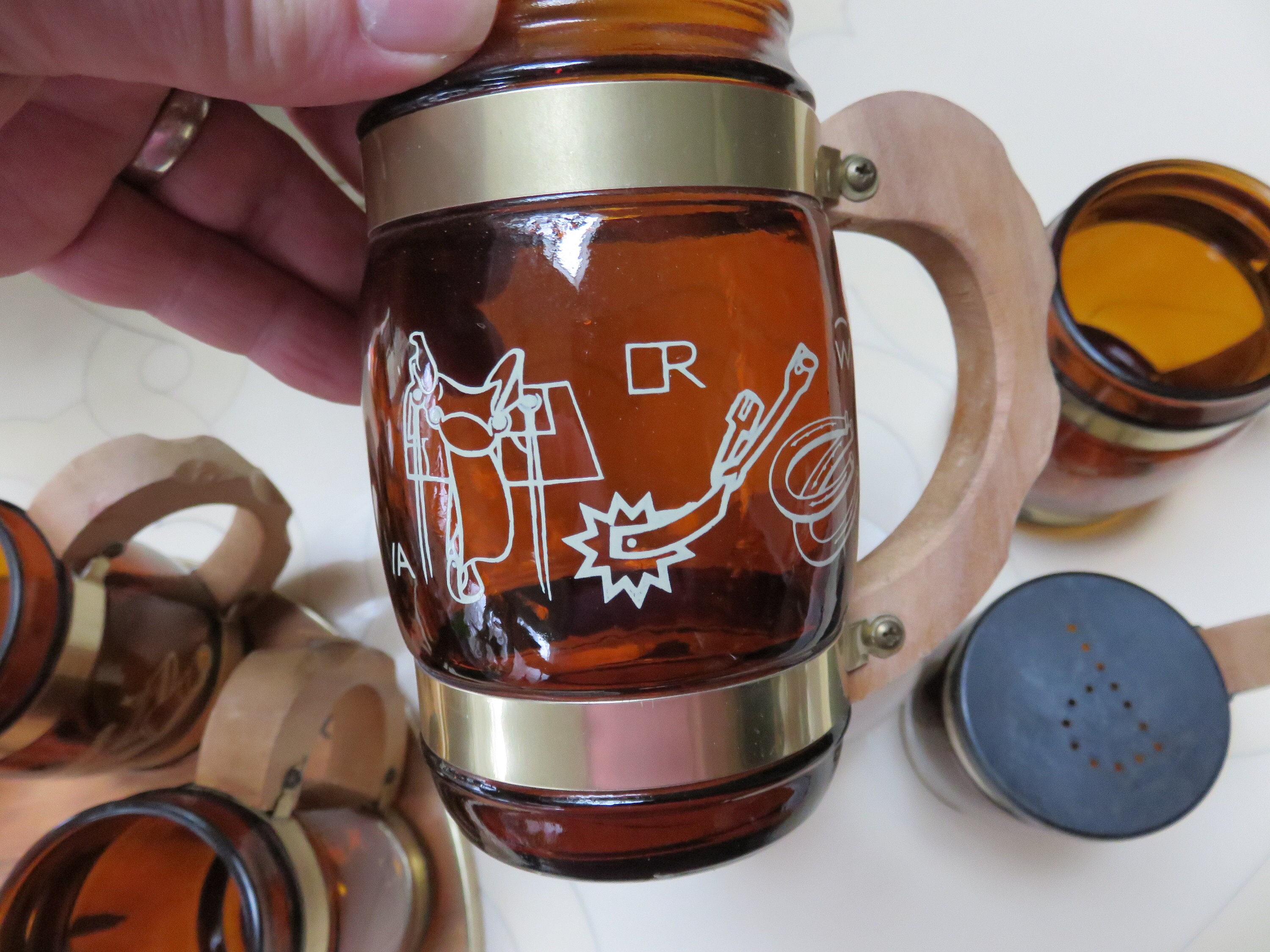 Set of 5 Siesta Ware Western Theme Mug Glasses Barware Drink & Barware ...