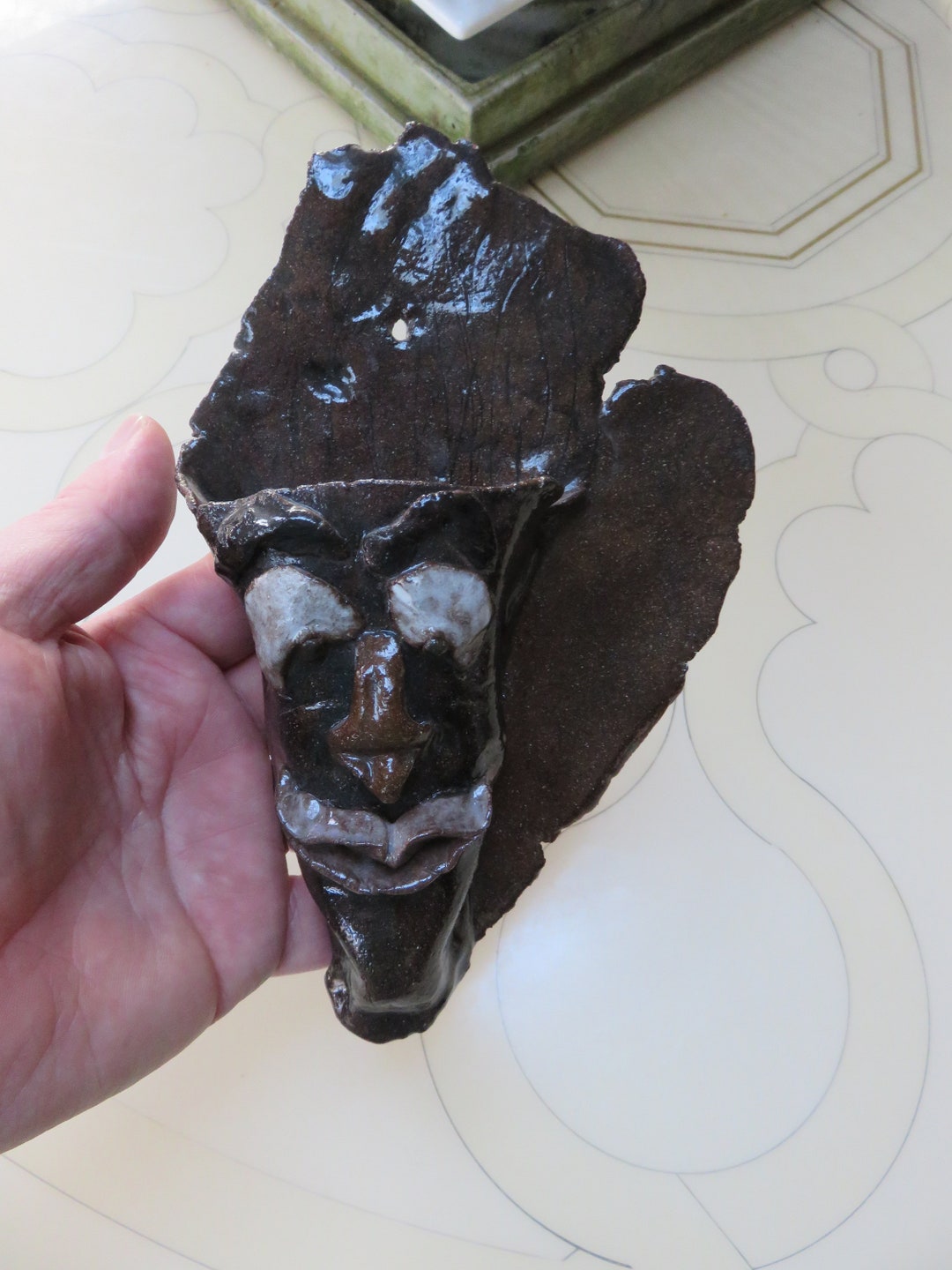 Vintage Clay Goofy Face Wall Pocket Artist Made Figure - Etsy