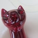Vintage Lot of 2 Red Cat Figures With Red Plastic Rhinestone Eyes MCM ...
