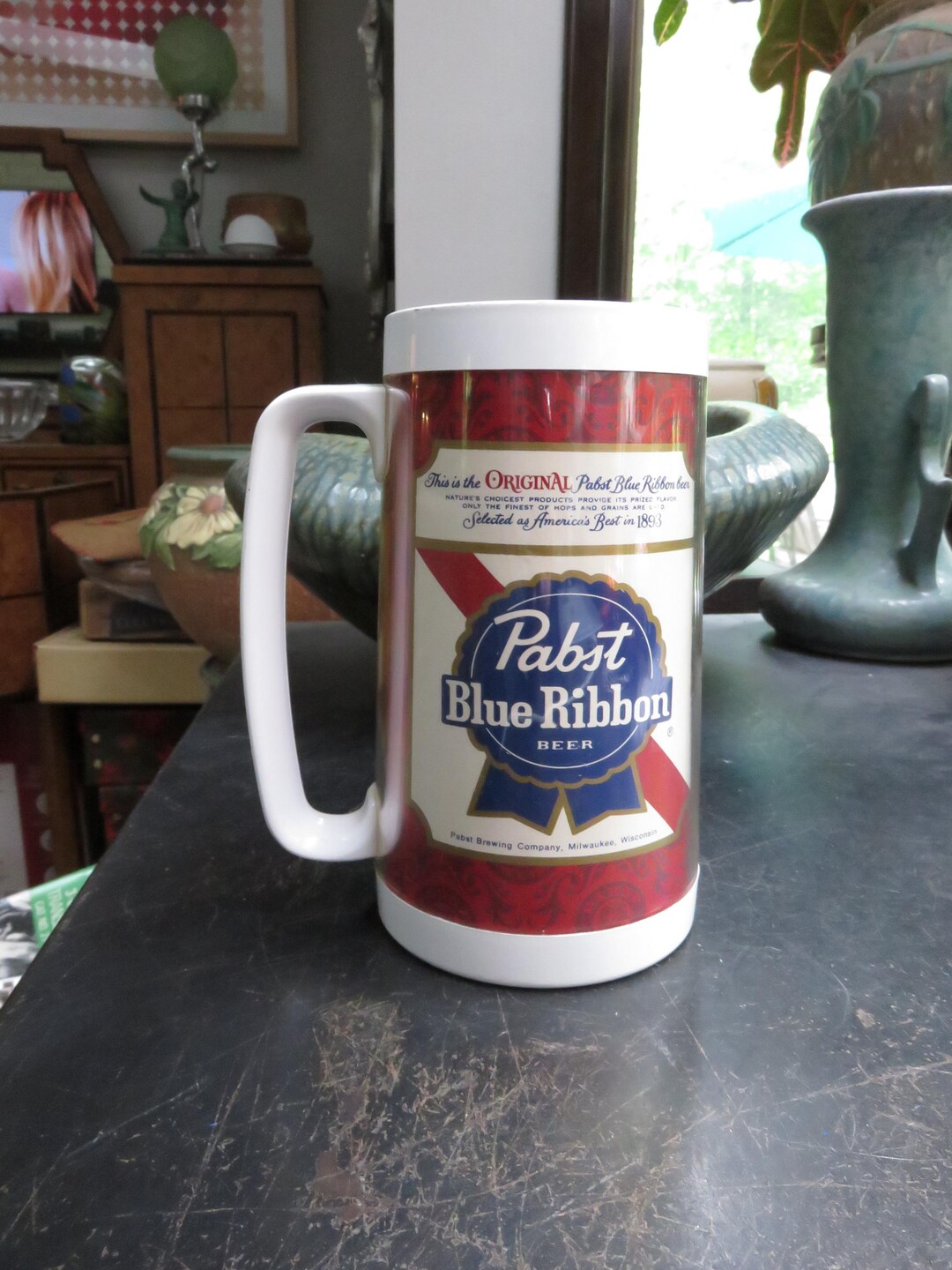Vintage Pabst Blue Ribbon Beer Thermos Mug - Etsy