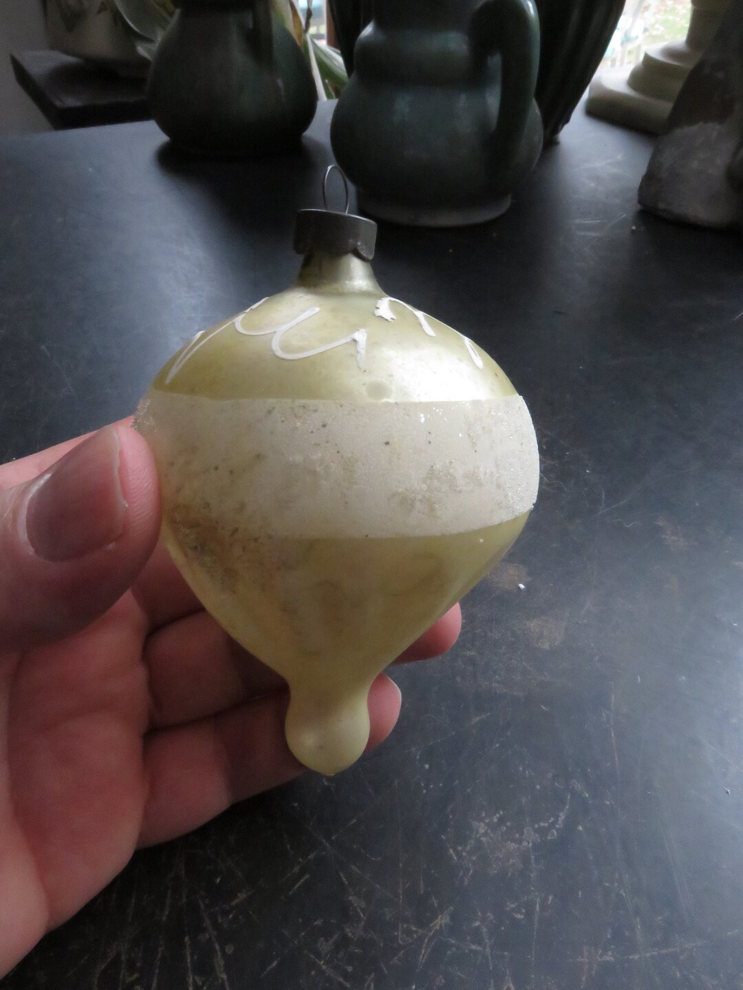 Vintage USA ? Teardrop Style Squiggle Glass Christmas Tree Ornament - Etsy