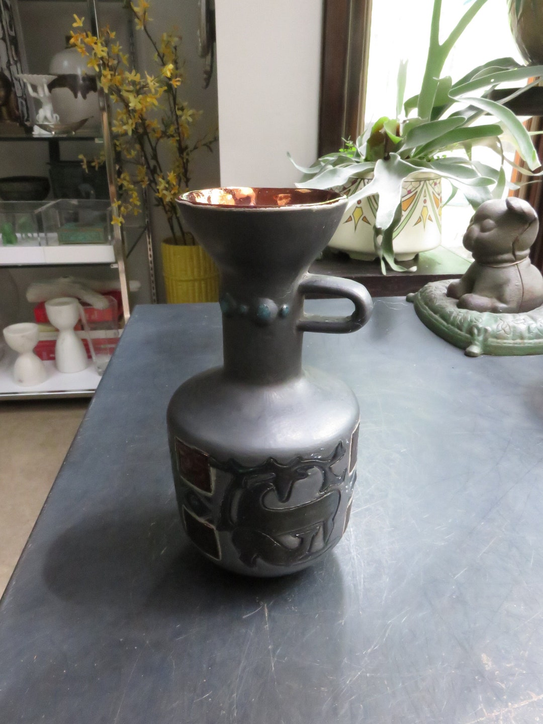 Vintage MCM Mid Century Modern Deer Animal Abstract Handled Vase - Etsy