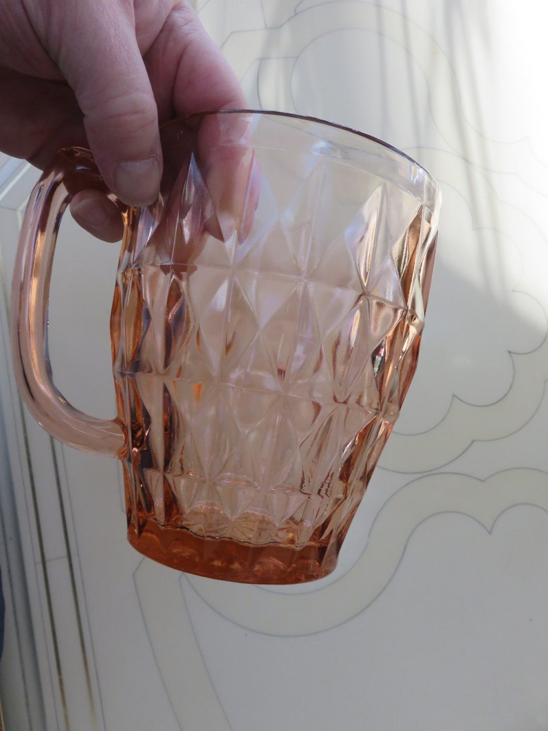 Vintage Depression Glass Diamond Pattern Water or Milk Pitcher - Etsy