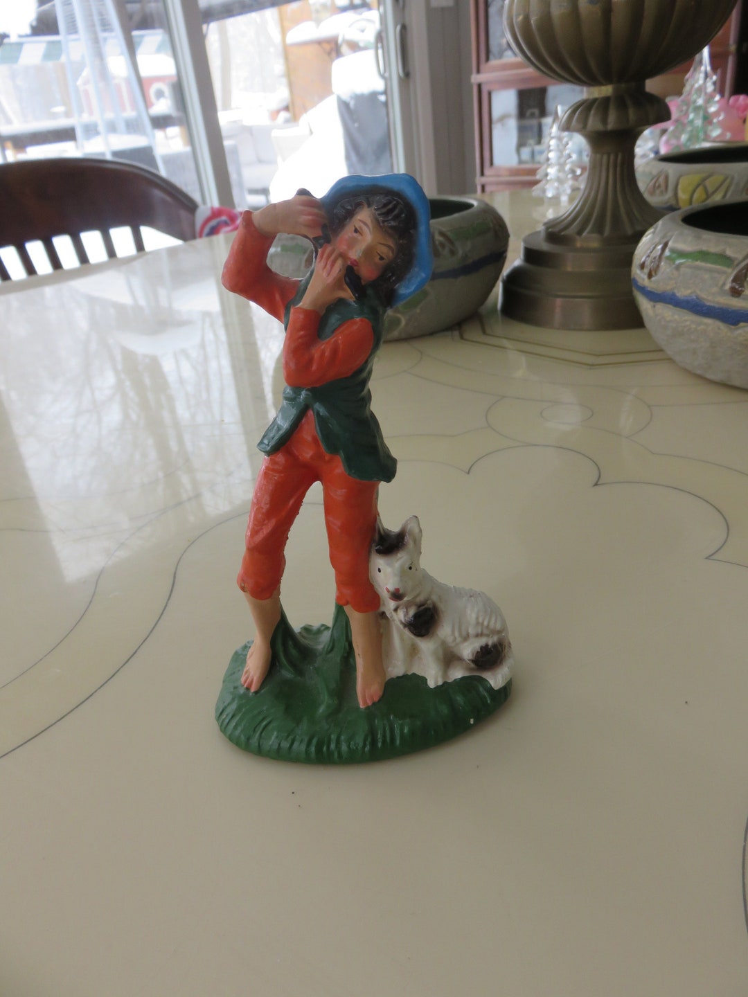 Vintage Italy Shepard Boy Lamb Piper Nativity Manger Figure Christmas ...