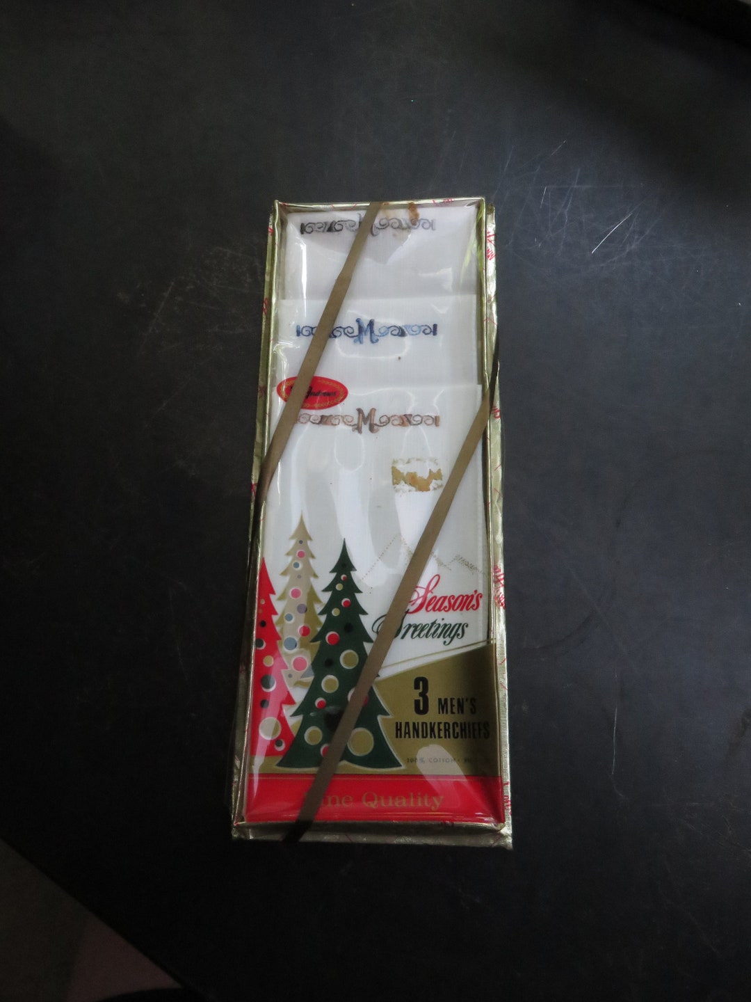 Vintage Matt Andrews Box of 3 M Initial Men's Handkerchiefs Christmas ...
