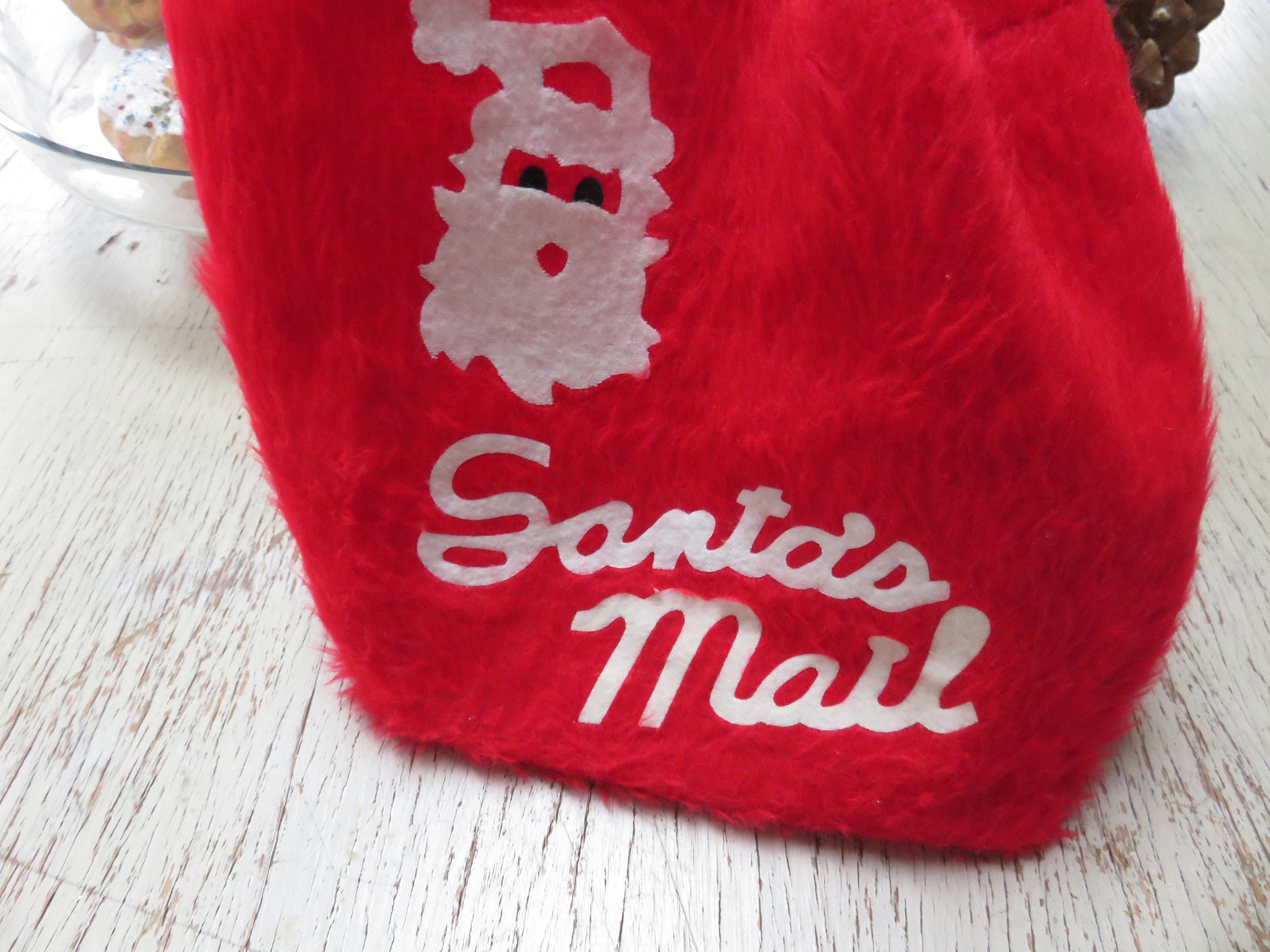 Vintage Christmas Red Santa's Mail Bag | Etsy