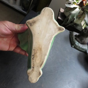 Vintage Cameron Clay Green Cornucopia Vase - Etsy