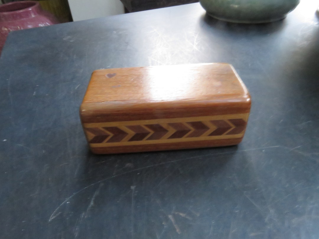 Vintage Double Sided Inlay Arrow Wood Ring Jewelry Stash Box - Etsy