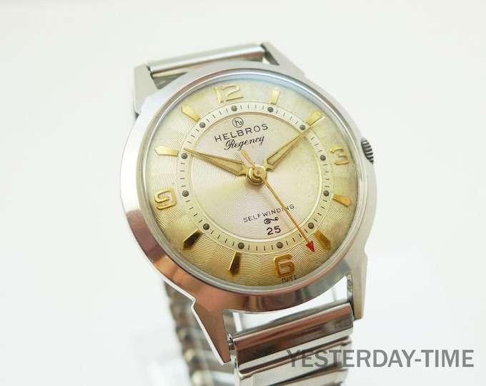 Helbros Regency Men's Watch 1950's Swiss 25 Jewel Automatic Movement ...