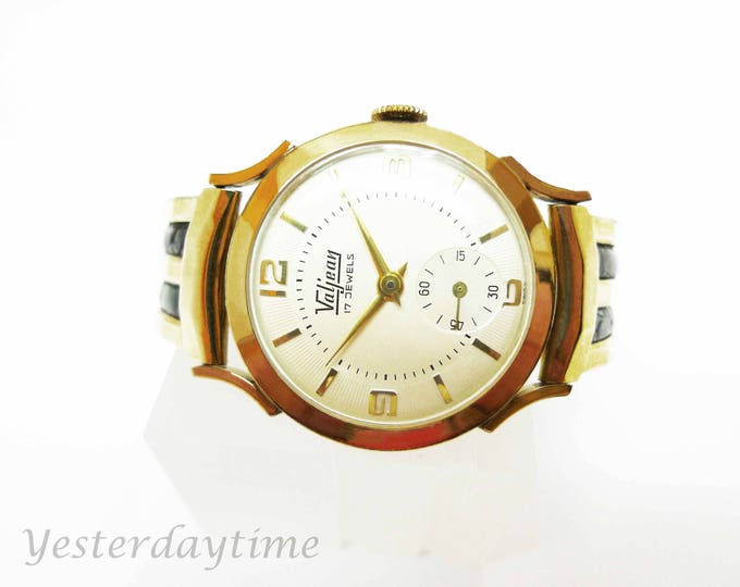 Valjean Watch 1950's Swiss Made 17 Jewel Manual Movement Yellow Rolled ...