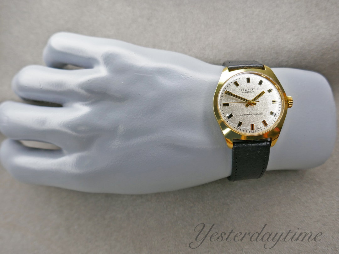 Kienzle Markant Men's Watch 1970's Silver Bark Effect Dial German 1 ...