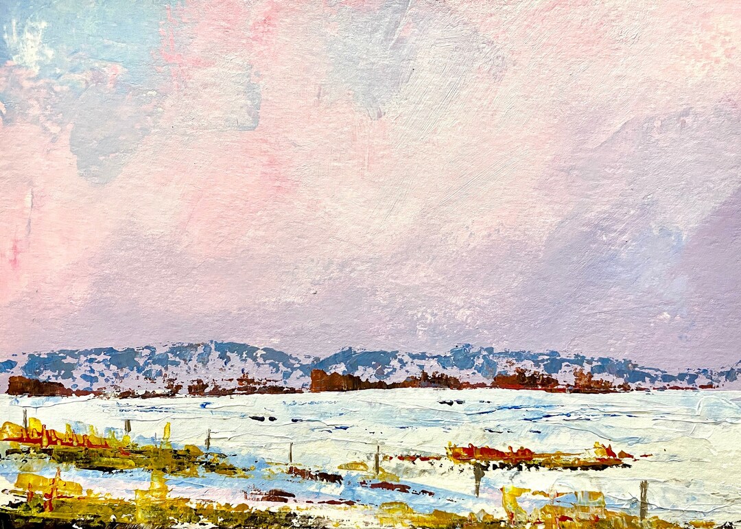 Giclee Fine Art Prints, Wall Art, James Bohling, Snowy Field, Pink Sky ...