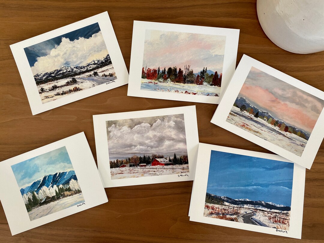 Art Greeting Card Winter Landscape All Occasion Cards - Etsy