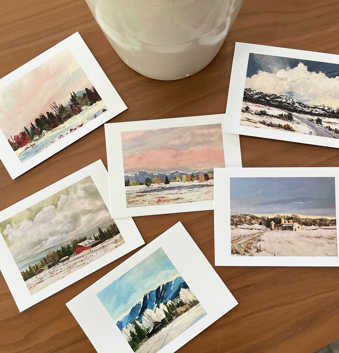 Art Greeting Card, Winter Landscape All Occasion Cards, Greeting Card ...