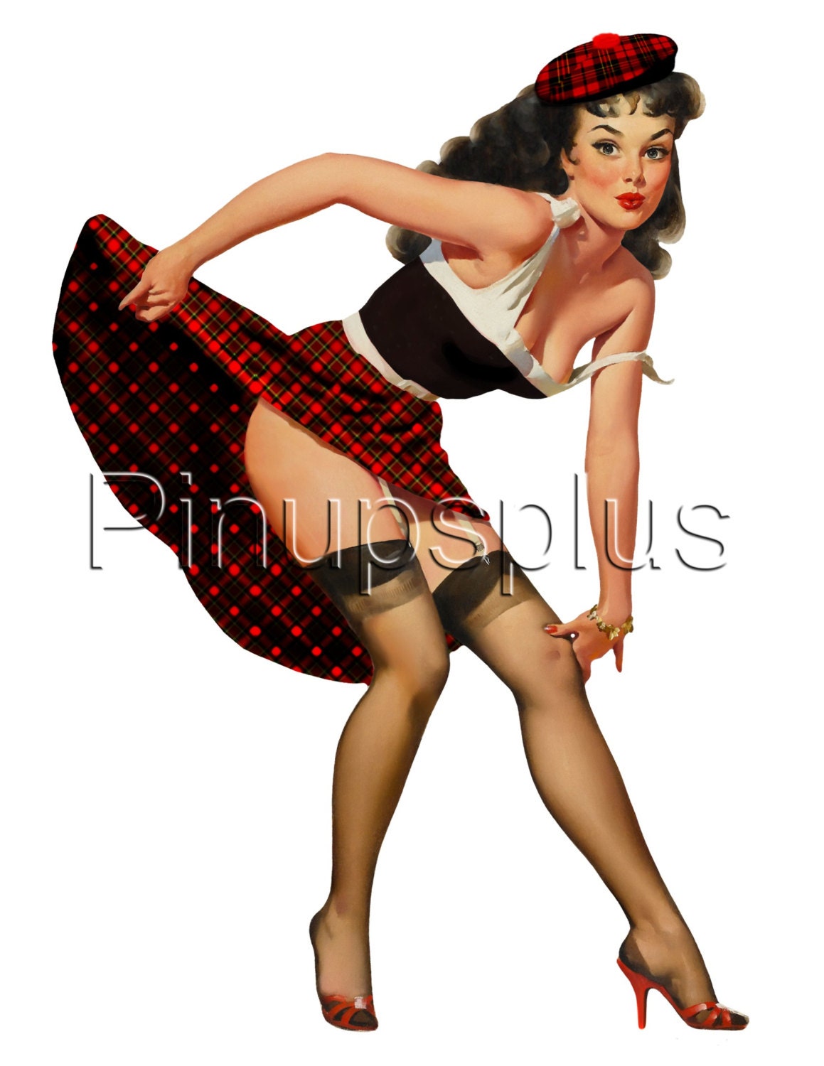 Sexy Scottish Pinup Girl Waterslide Decal Celtic Tartan Kilt Etsy