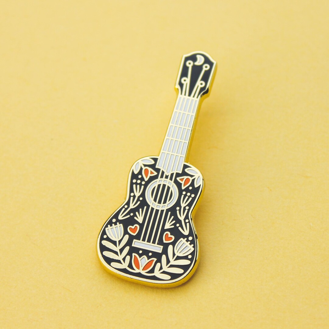 Floral Ukulele Enamel Pin - Etsy