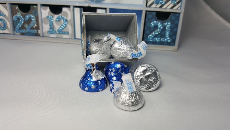 Silver and Blue Let It Snow Snowman Wooden Christmas Countdown / Advent ...