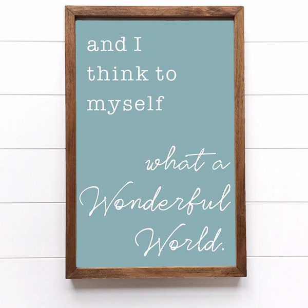What a Wonderful World Sign - Etsy